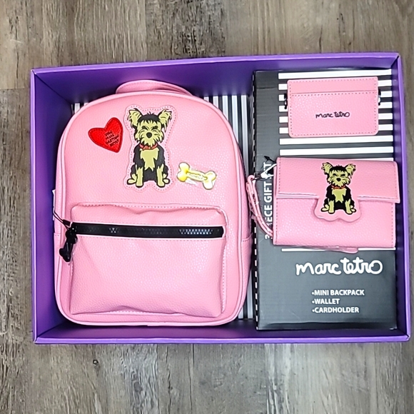 Marc Tetro | Bags | Marc Tetro Yorkie 3 Piece Set In Pink | Poshmark